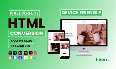 Convert Figma Psd Xd Designs To Html Using Bootstrap Or Tailwind Css By Codecaptain09 Fiverr