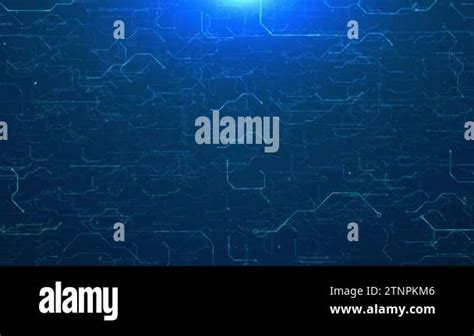 4k 3d Circuit Board With Moving Electrons Data Flow Loop Background