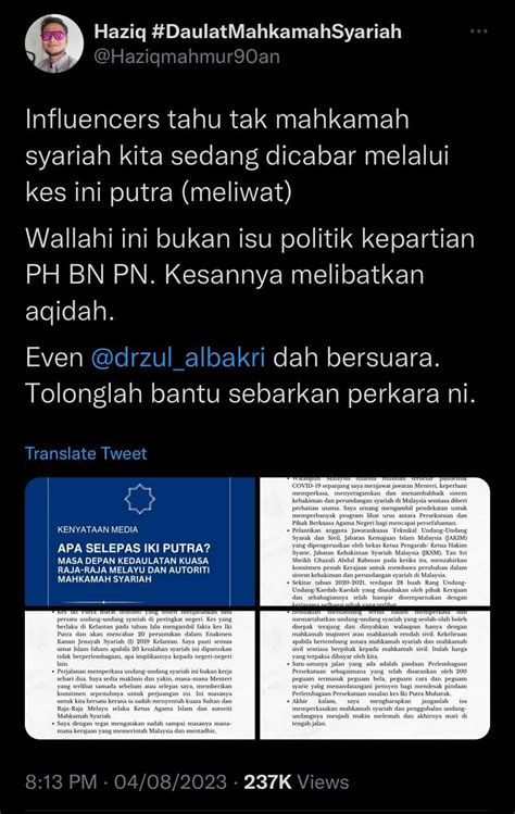 Kes Iki Putra Ibarat Domino Effect Ramai Gesa Pinda Perlembagaan