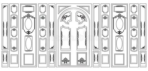 Vector Wainscoting Decorative Damask Ornamented Frames For Walls Or
