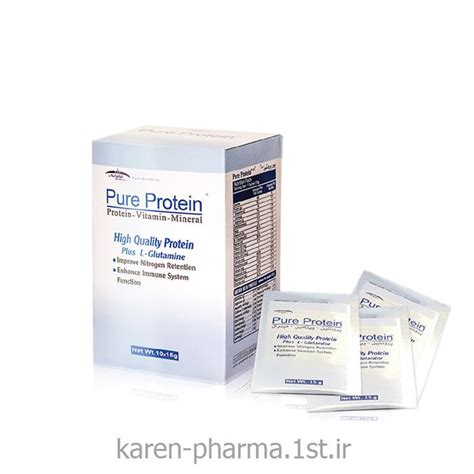 پیور پروتئین مکمل پروتئینی حاوی گلوتامین ساشه 15 گرمی قیمت شرکت پخش مکمل کارن