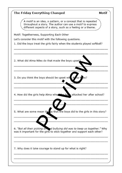 Anne Hart The Friday Everything Changed Worksheets Made By Teachers