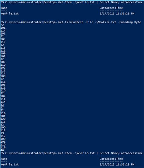 Read File Without Updating Lastaccess Timestamp Using Powershell