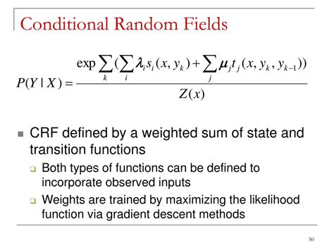 Ppt Conditional Random Fields An Overview Powerpoint Presentation