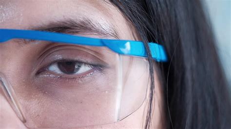 A Woman Wearing Safety Glasses 26456839 Stock Video At Vecteezy