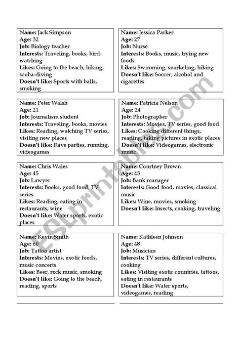 Find The Perfect Match ESL Worksheet By ThalitaUba