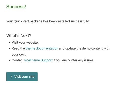 Install The Quickstart Package For Setting Up A New Website