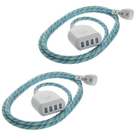 Morningsave 2 Pack 360 Electrical Habitat Braided Usb Extension Cord