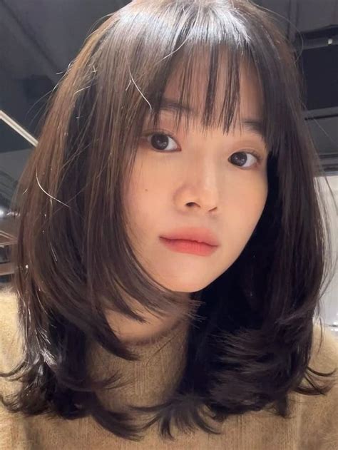 Korean Fall Hair Color Ash Brown Long Bob Short Hair Syles Layered