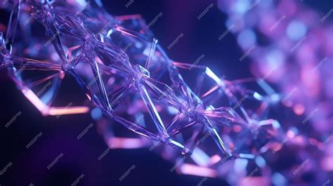 Premium Photo Abstract 3d Dna Molecule Helix With Cutted Partlowpoly