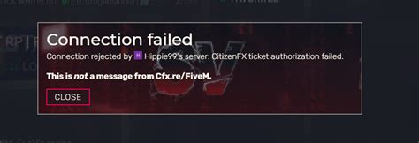 Server Citizenfx Ticket Authorization Failed Fivem Client Support