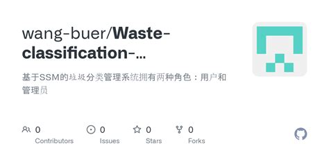 GitHub Wang Buer Waste Classification Management System Based On SSM