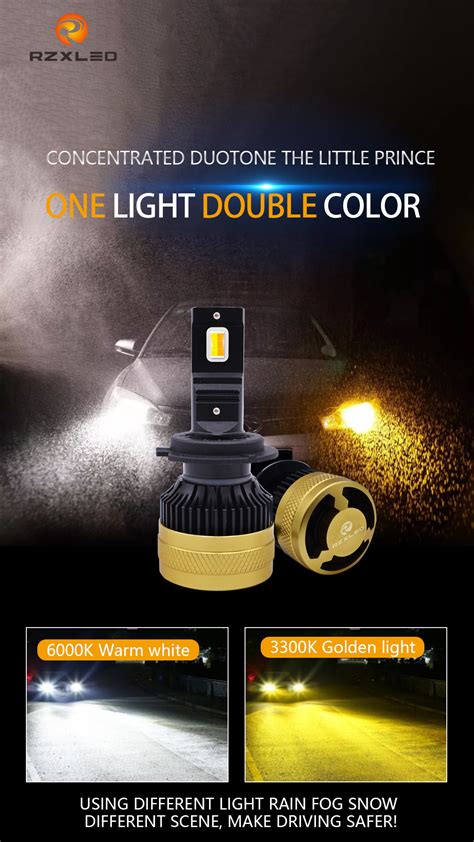 Volt Car Lights Bulb LED Dual Color White Yellow White Switching China Dual Color LED Car