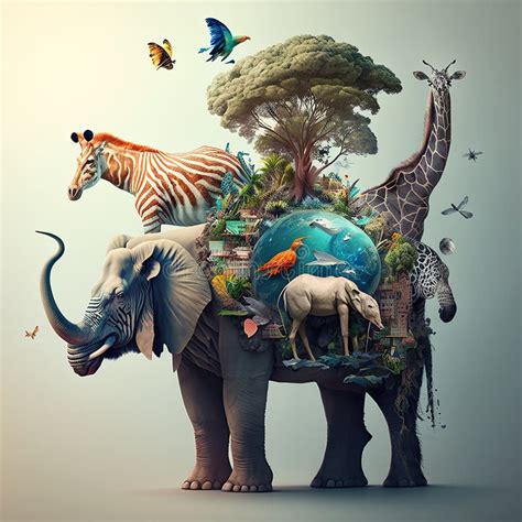 Vibrant Ecosystem Global Ecological Impact Created With Generative Ai