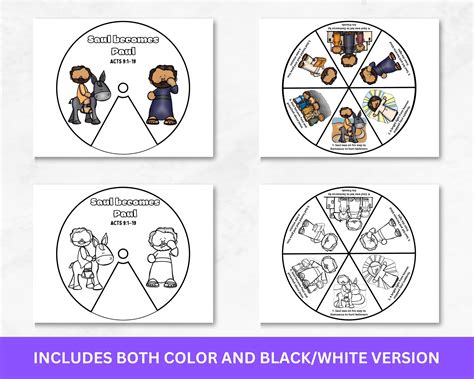 Saul To Paul Coloring Wheel Printable Road To Damascus Bible Story