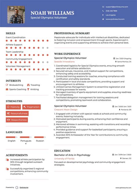 10 Special Olympics Volunteer Resume Samples Templates For 2025