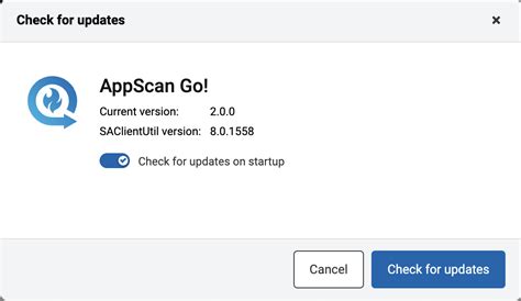appscan go settings and help menus
