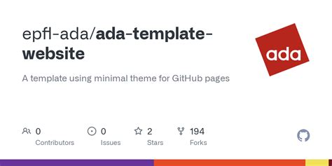 Github Epfl Adaada Template Website A Template Using Minimal Theme