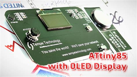 Business Card With Display Uses Our ATtiny85 OLED Library SSD1306xLED