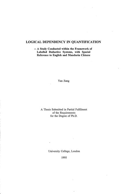 PDF Logical Dependency In Quantification