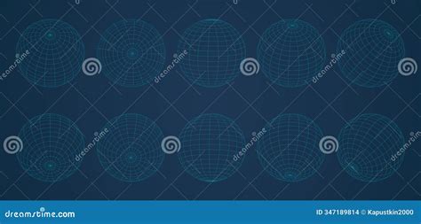 Globe Grid Spheres Striped 3d Wireframe Spheres Geometry Globe Grid Earth Latitude And