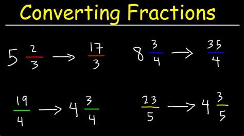 Mixed Numbers Into Improper Fractions
