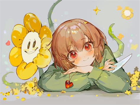 Chara And Flowey Undertale Drawn By Vihua Danbooru
