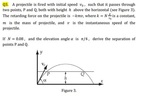 Solved Q3 A Projectile Is Fired With Initial Speed Vo Such