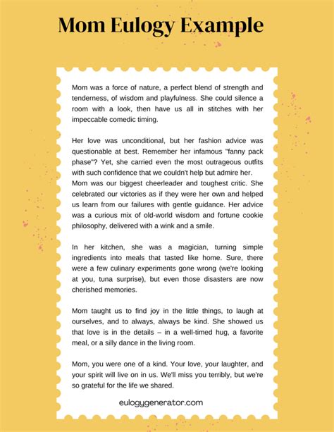 A Guide On Writing A Eulogy For Your Mom Artofit