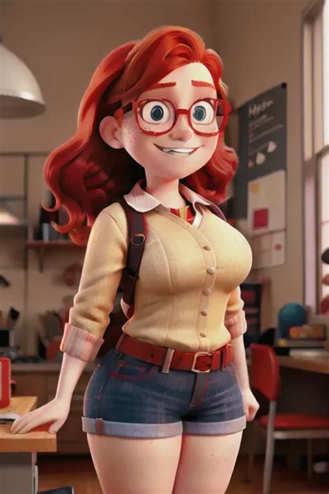 Dopamine Girl Red Head Red Hair Ginger Freckles Cute Thick