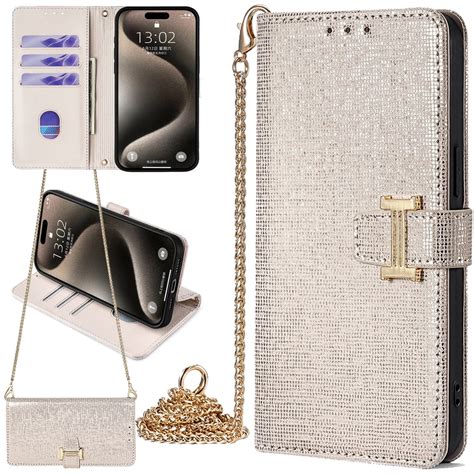 For Samsung Galaxy A04e Bling Phone Case With Metal Shoulder Strap