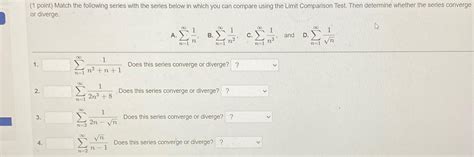 Solved Point Match The Following Series With The Chegg Com