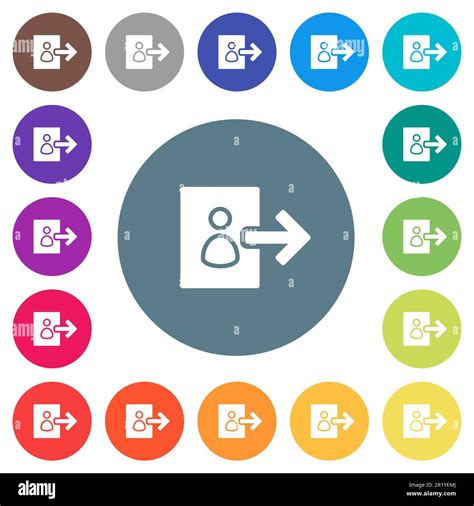 User Logout Alternate Flat White Icons On Round Color Backgrounds 17