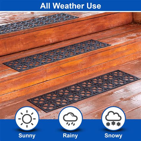 Rubber Stair Treads 6pcs 35 X 10 Rubber Outdoor Stair Treads Non Slip Outdoor