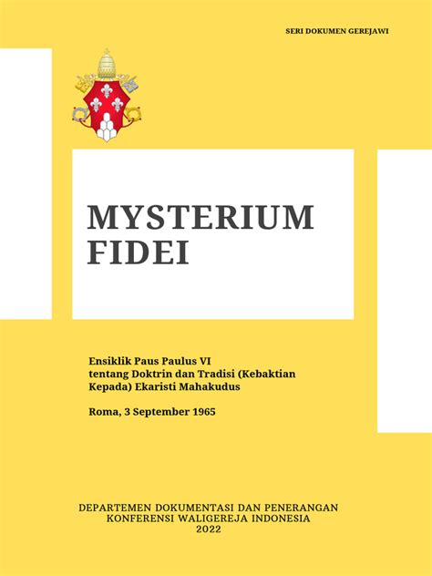 Seri Dokumen Gerejawi Mysterium Fidei Pdf