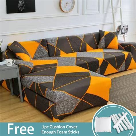 L Shape Need To Buy 2 Pcs Armless Sofa Seat Cover Stretchable Sale 3