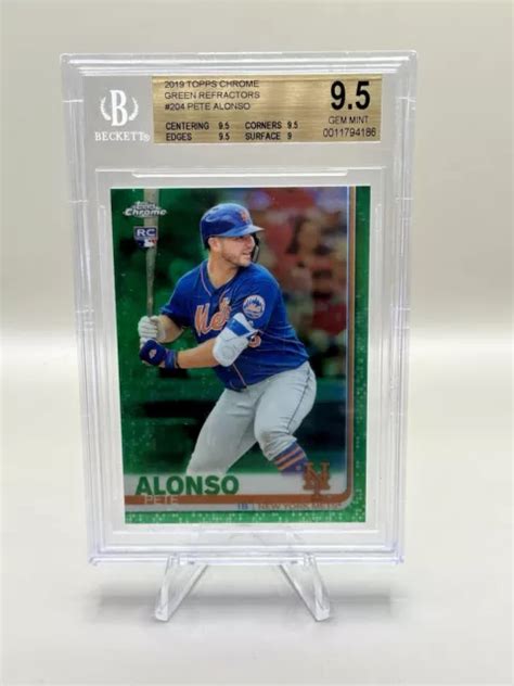 Pete Alonso 2019 Topps Rifrattore Verde Cromato Rookie 99 Mets Bgs