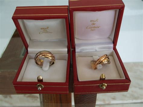 銀翔二手精品 Cartier 卡地亞 三色 三環 戒指 中型款 53號 54號 Yahoo奇摩拍賣
