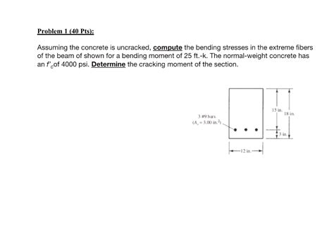 Solved Problem 1 40 Pts Assuming The Concrete Is