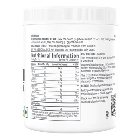 Gnc Pro Performance L Glutamine 250 Gm Gnc India