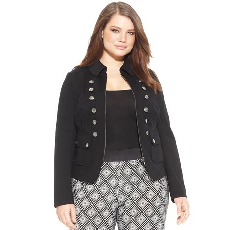 Inc International Concepts Plus Size Military Jacket In Black Lyst