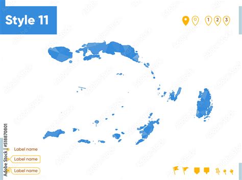 Maluku Indonesia Blue Low Poly Map Polygonal Map Outline Map
