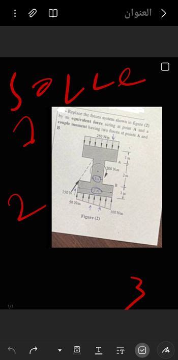 Answered العنوان Le Replace The Forces System Shown In Figure 2 By
