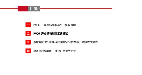 2021年pvdf行业产业链制造工艺分析及应用场景研究报告 Pdf 先导研报