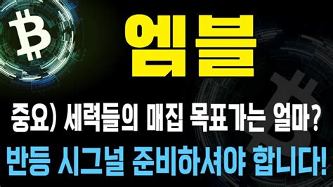 엠블 코인 중요 세력들의 매집 목표가는 얼마 반등 시그널 준비하셔야 합니다 Youtube