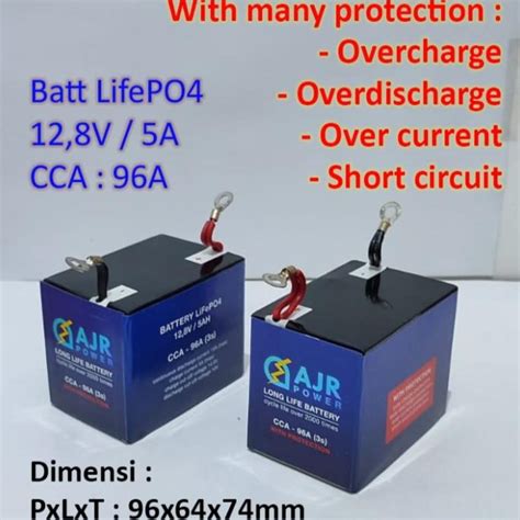 Jual Aki Accu Lithium Lifepo4 Sepeda Motor 12V 5Ah Dengan Bms Bisa Starter Debezzz Shopee