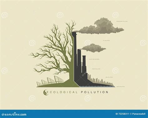 Infographic Air Pollution Vector Illustration