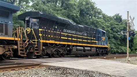 Csx Seaboard Coast Line Heritage Unit Es44ah 1967 Leading Intermodal