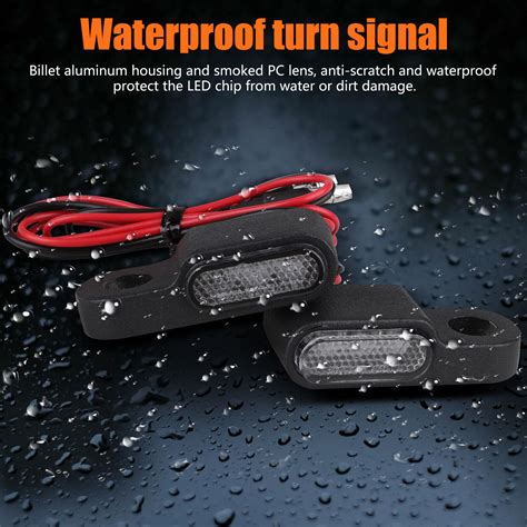 2X Mini Motorcycle LED Turn Signals Blinker Light Indicator Amber Lamp