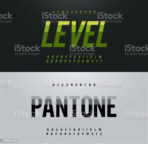 現代字母表字體和數位版式字體大寫數位顏色級別和色調向量插畫向量圖形及更多商標圖片 商標 好玩 字母表 Istock